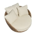 Beautiful Wicker Outdoor Swivel Chair with Bouclé Cushions by Drew ...
