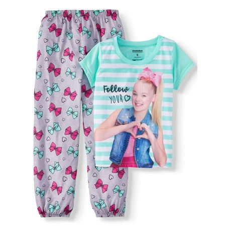 JoJo Siwa - Girls' Jojo Siwa 2 Piece Pajama Sleep Set (Little Girl ...