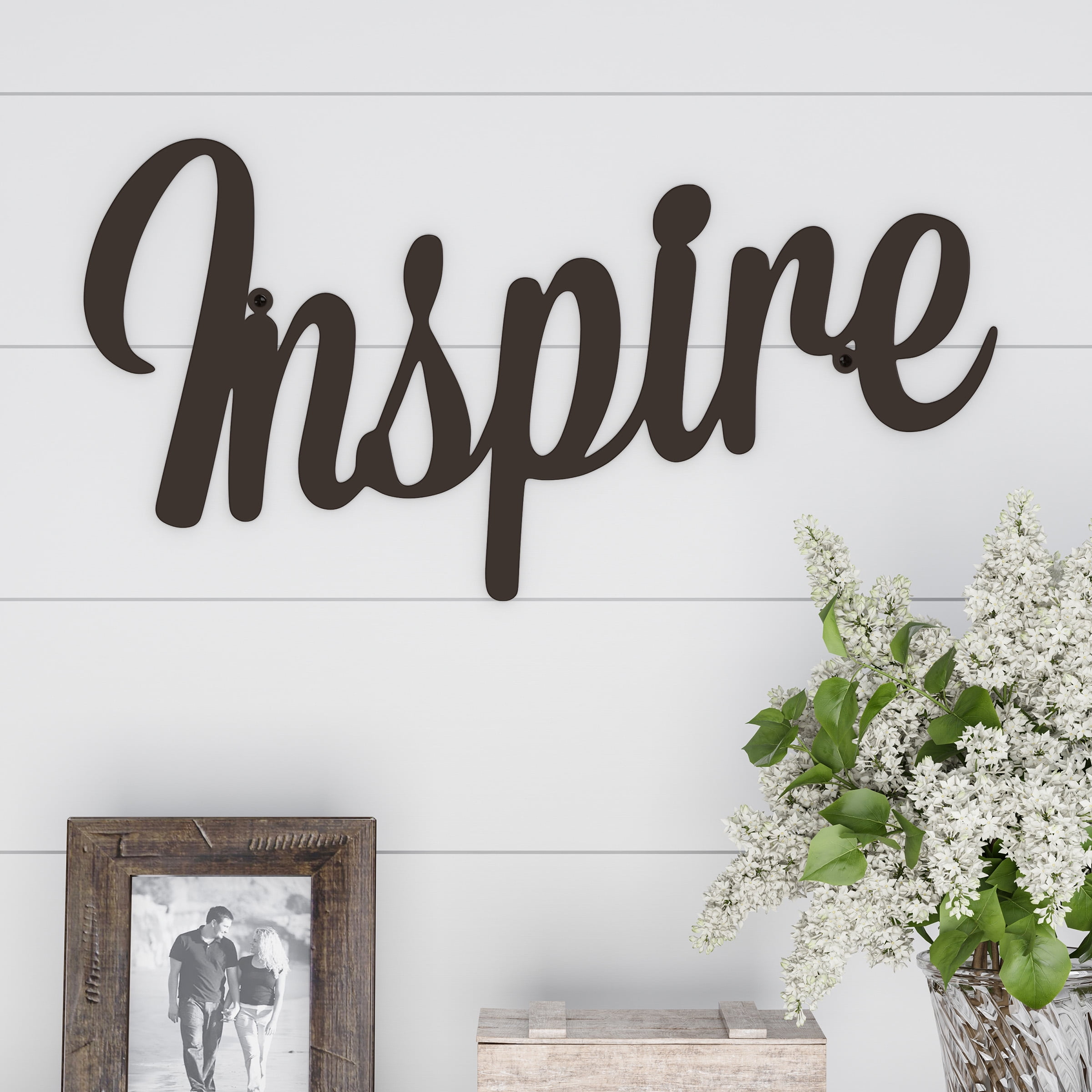 Inspire 3D Word Art Metal Cutout Decorative Wall Sign by Lavish Home ...