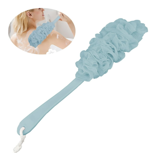 Bath Sponge with Long Handle, Shower Loofah Brush, Back Cleaning ...