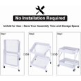 2-Tier Metal Folding Rolling Cart, Mobile Utility Cart Trolley Storage ...