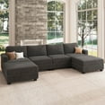 Nolany Large Fabric U-Shaped Modular Sectional Sofa with Storage ...