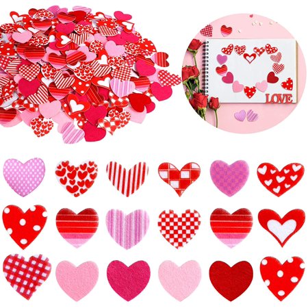 480 Pieces Felt Heart Stickers Valentine's Day Felt Stickers tive Heart ...