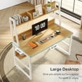Tribesigns Computer Desk with Hutch, 47 inches Home Office Desk with ...