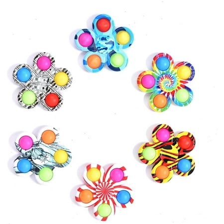 CPDD Dimple Spinner Toys 6 Pack,Fidget Sipnner Christmas Fidget Toy,Pop ...