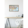 USA Map 2023 Wall Poster, 14.725" x 22.375" Framed - Walmart.com
