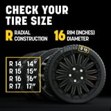 Pilot Automotive 16" Formula Wheel Covers Universal Hubcaps Black Set of 4 - Walmart.com