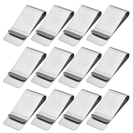 Uxcell 50mm Stainless Steel Slim Clip Credit Card Holder Clamp, Silver ...