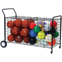 Champion Sports Champion Double Sided Wheeled Ball Locker Cart, Black ...