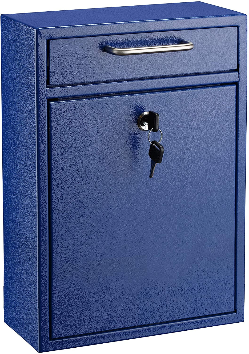 AdirOffice Steel Wall Mountable Large Mail/File Box W/Key Lock, Blue ...