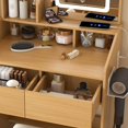 GVN Makeup Vanity Desk with LED-Illuminated Mirror and Power Outlet ...