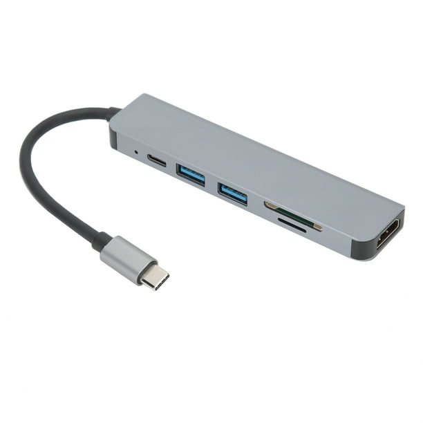 Adaptador 6 en 1 con puertos PD, USB 3.0 y HDMI para una conectividad ...