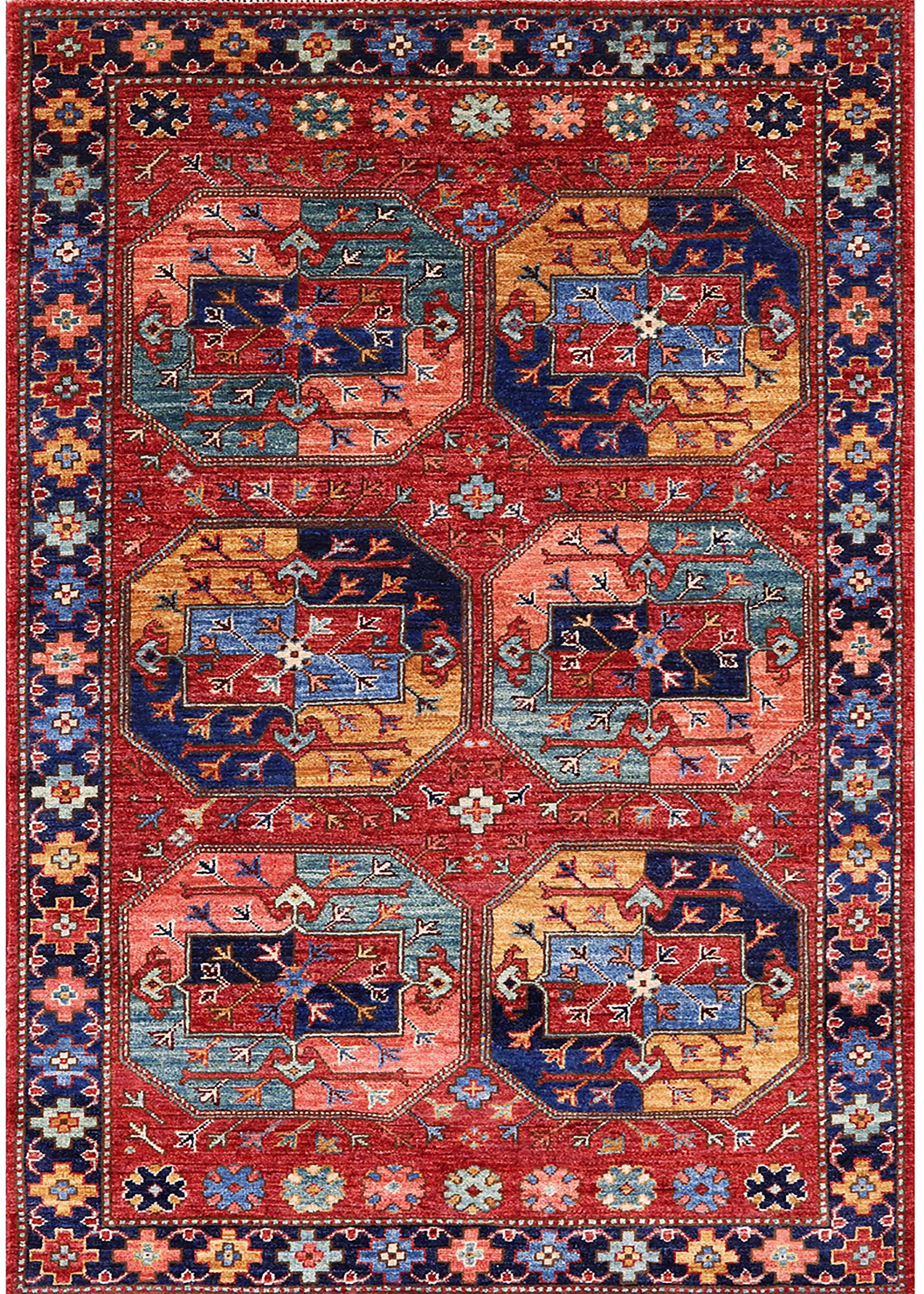 Ahgly Company Indoor Rectangle Mid-Century Modern Rose Purple Oriental ...