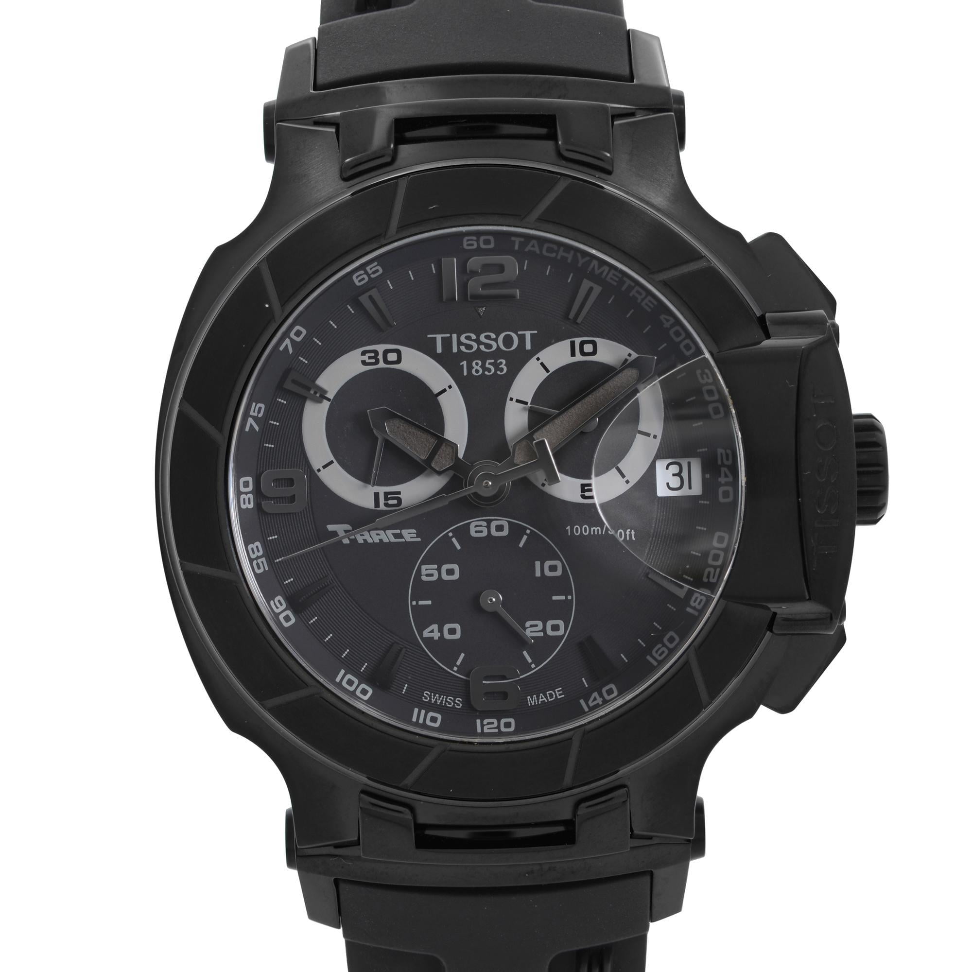 Buy Tissot T-Race Chronograph Steel Black Dial Mens Quartz Watch T048 ...