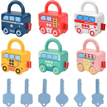 Lock and Key Toy, Educational Number Learning Locks, 6 Pack Key Lock ...