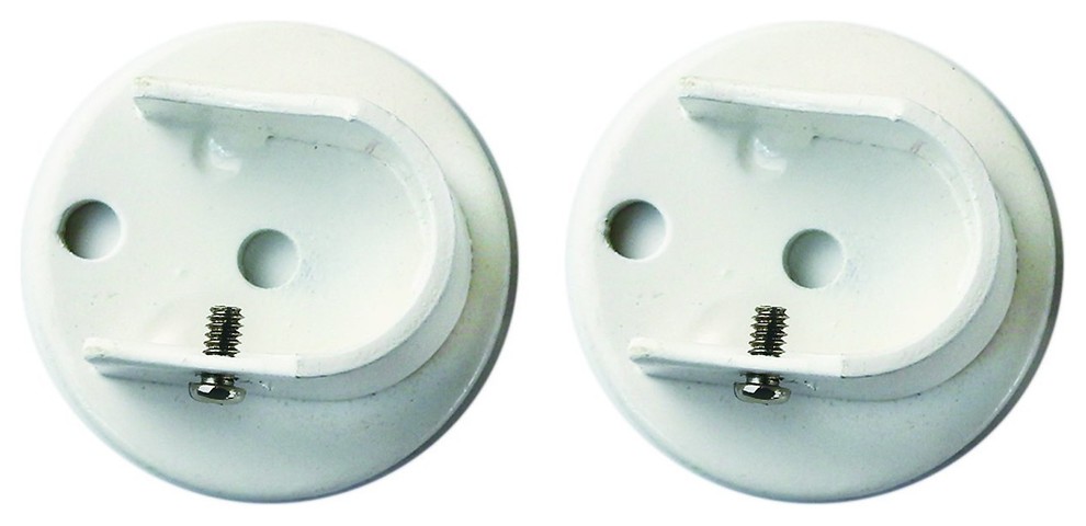 Urbanest Inside Mount Brackets for 7/8"-1" Rods, Glossy White, Set of 2 ...
