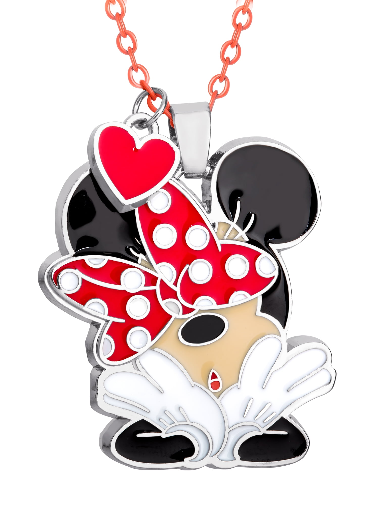 Minnie Mouse Bow Pendant 16" + 2" Chain - Walmart.com