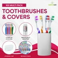 100 Bulk Toothbrushes With Hygienic Covers Individually Wrapped Multi ...