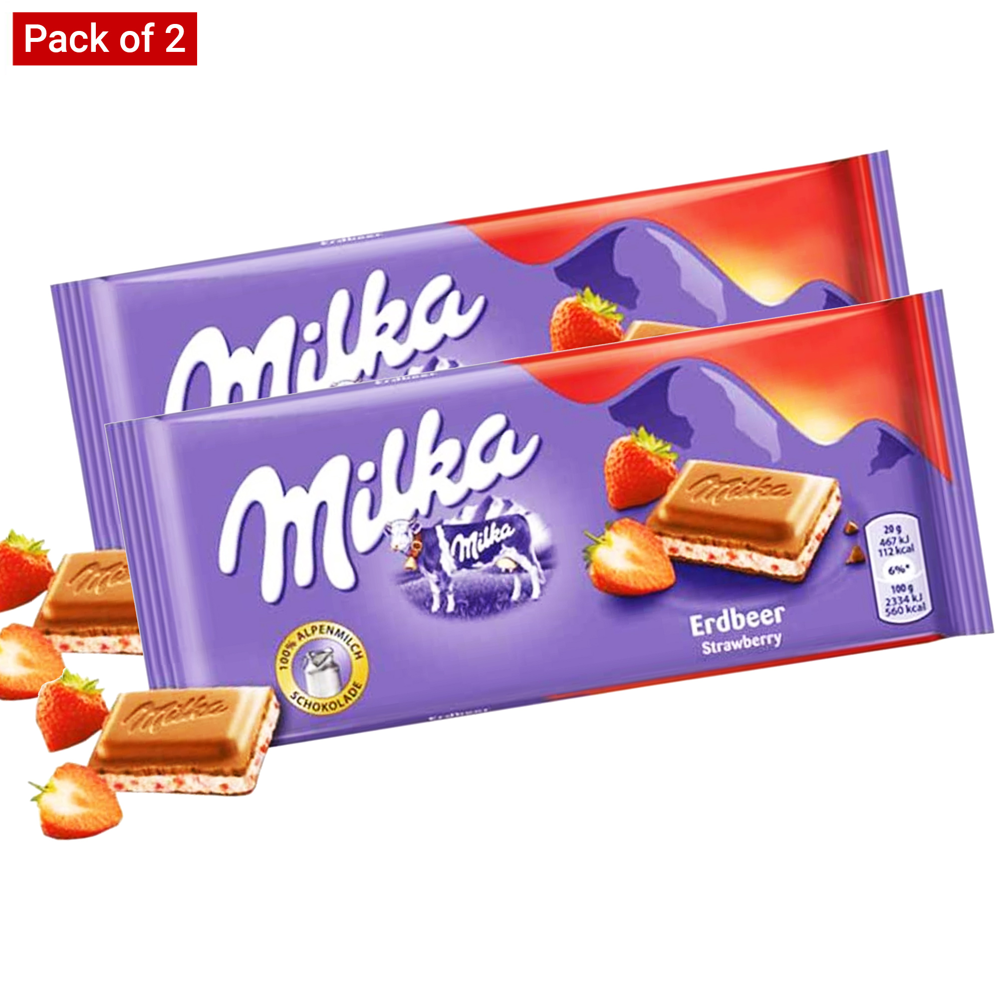 Milka Chocolate Strawberry 100g (Pack of 3) | Walmart Canada