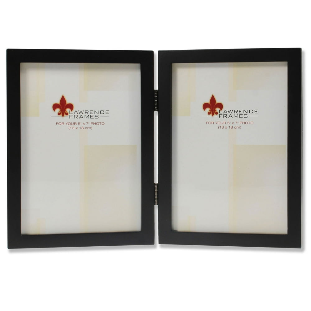 5x7 Hinged Double Black Wood Picture Frame - Gallery Collection ...