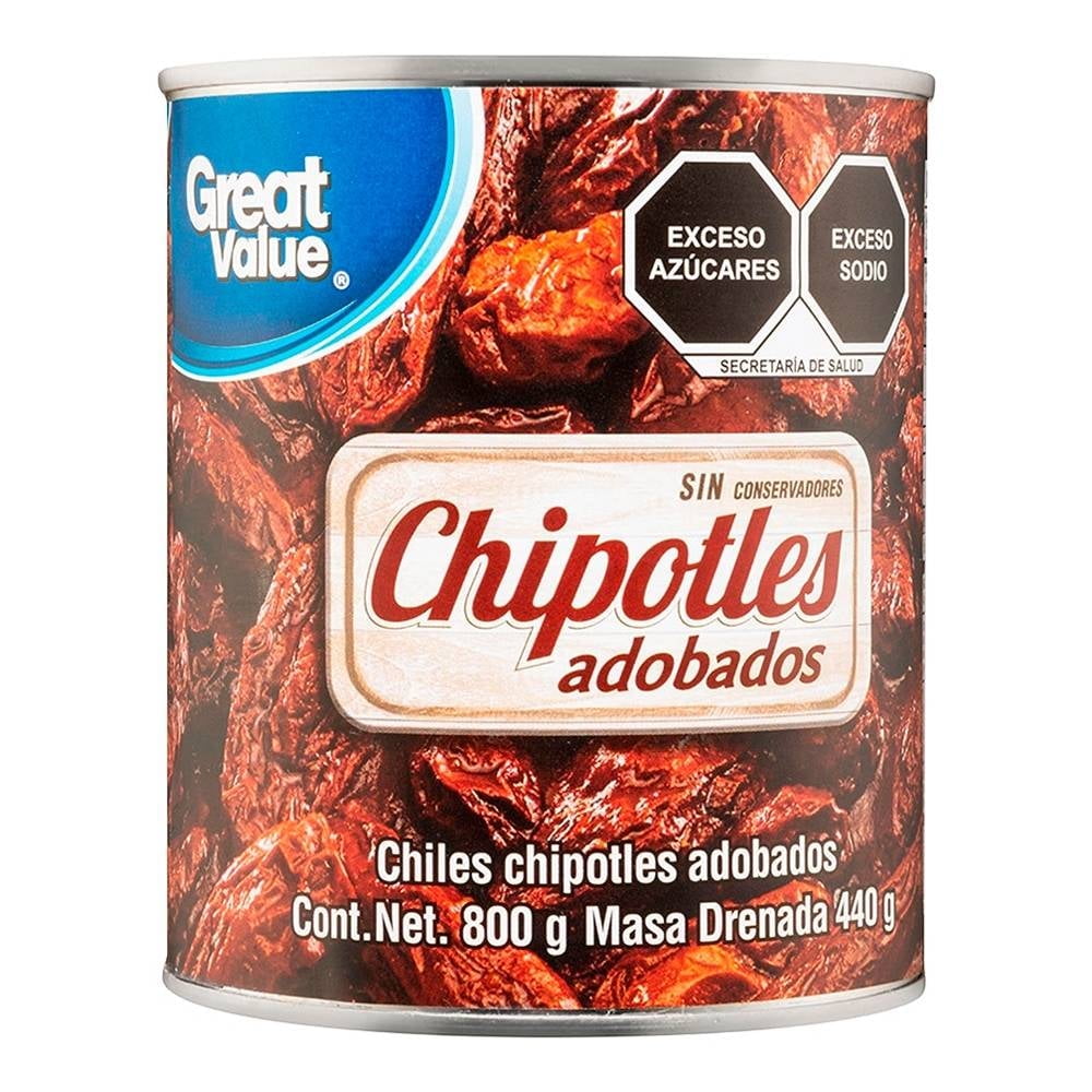 Chiles chipotles Great Value adobados 800 g | Walmart en línea