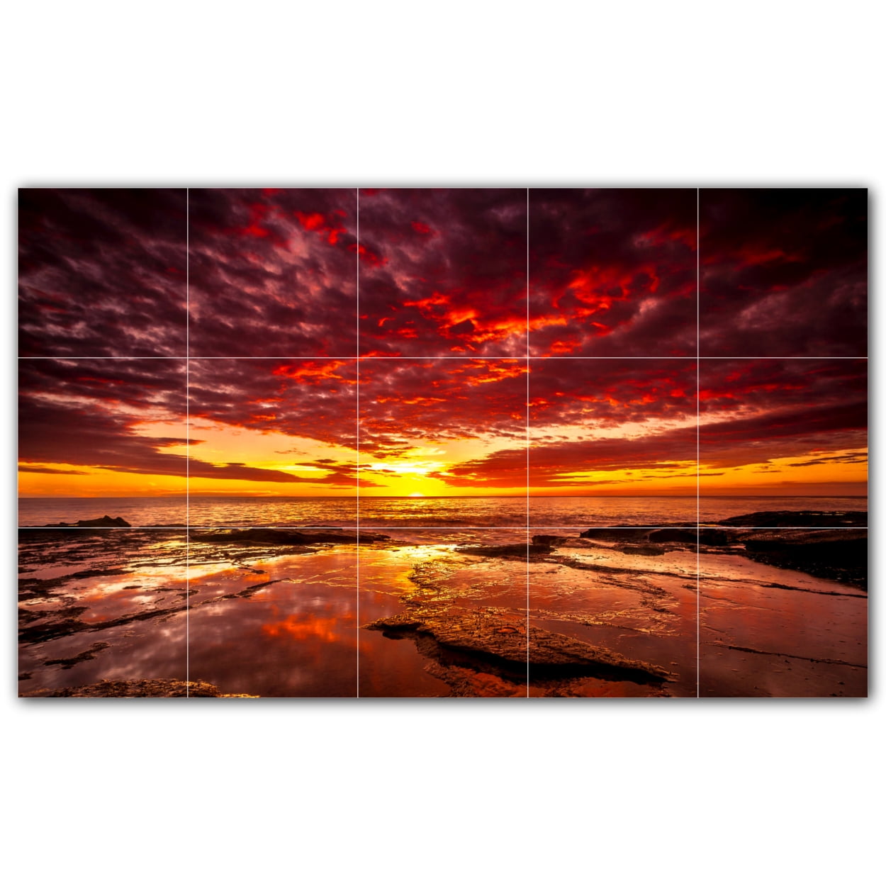 Picture-Tiles.com: Sunset Ceramic Tile Wall Mural WAL500980-53XL. 60"W ...