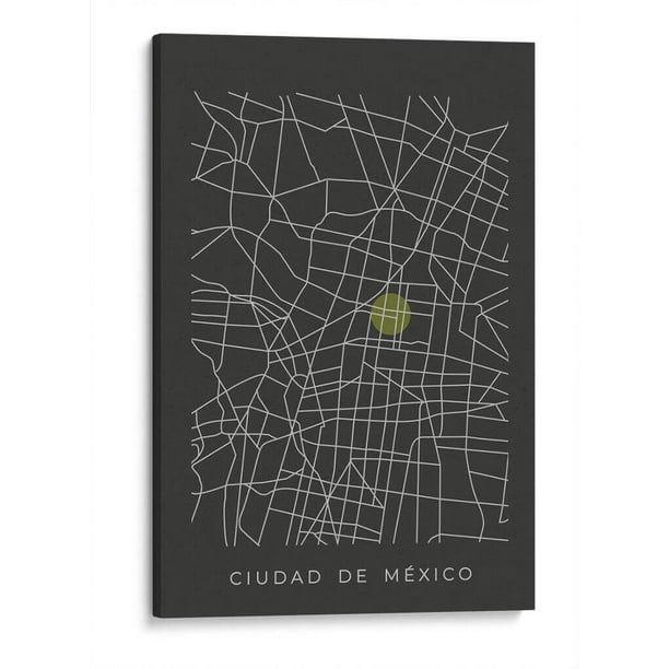 Cuadro decorativo - CDMX map, Grau Project 30x45 Canvas Lab Mapas ...