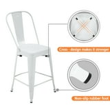 Dkelincs Metal Bar Stool Set Of 4, 24" Kitchen Stool Counter Height ...