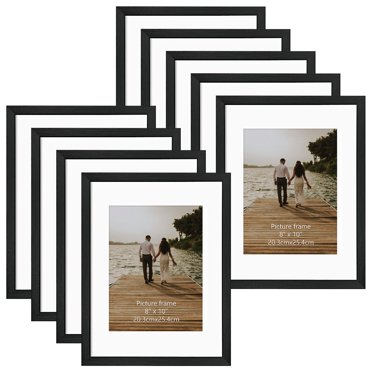 PHAREGE 7 Pack 12x12 Black Picture Frame Set, Wall or Tabletop Display, 8x8 with Mat - Walmart.com