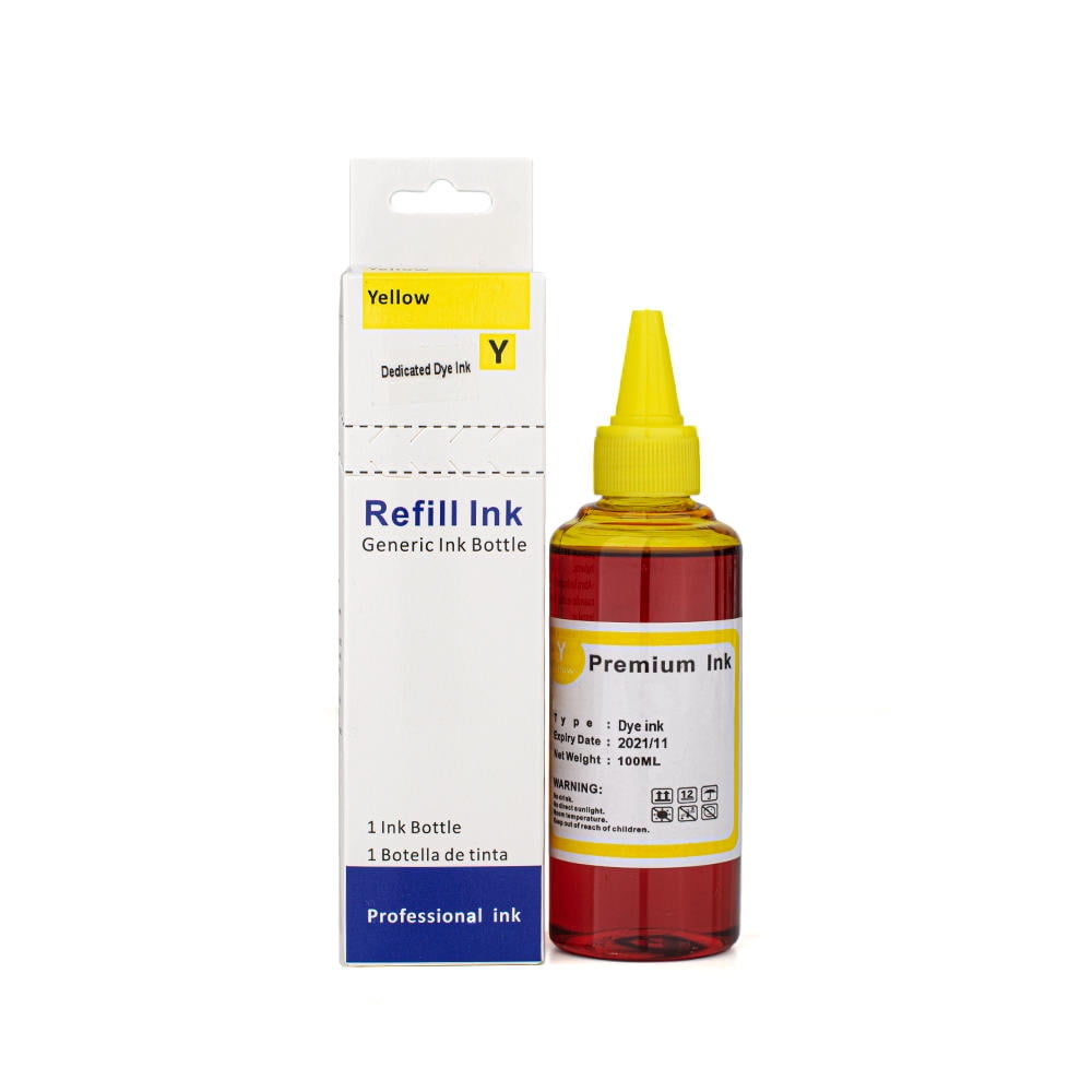 Universal Yellow Dye Refill Ink for Brother Printer Cartridges - 100ml ...