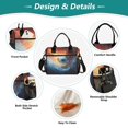 ALAZA Football Water Fire Print Cooler Lunch Bag Insulated Reusable ...