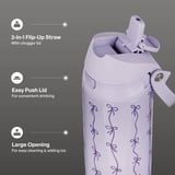 TAL 24oz Insulated Stainless Steel Water Bottle with 2-in-1 Straw ...