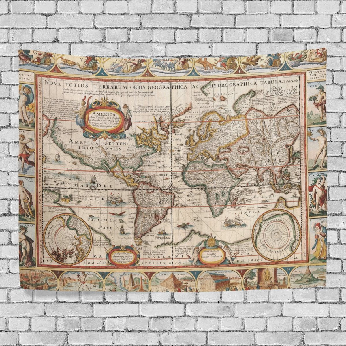 MYPOP Old Vintage World Map Tapestry Wall Decor Living Room Dorm ...