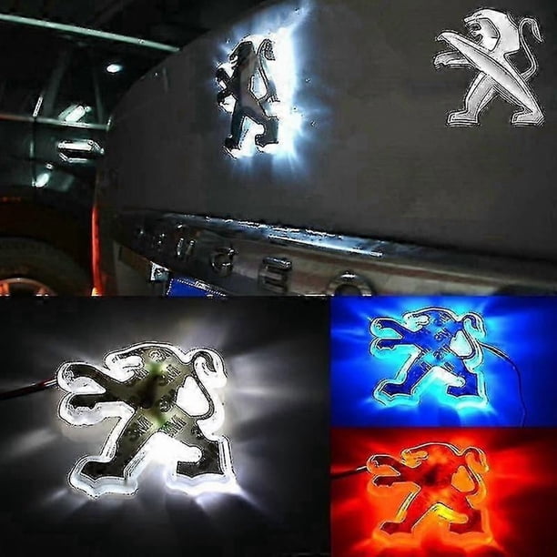 1pc 2d Led Car Tail Logo Light Badge Emblem Backlight For Peugeot 206 ...
