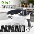 9 in 1 Vegetable Cutter with Drain Basket, Multi-function Vegetable ...