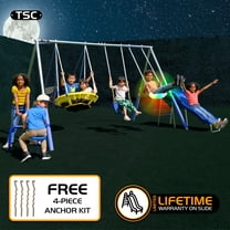 Sportspower Taylor Galvanized Metal Swing Set with Blow Molded Swing ...