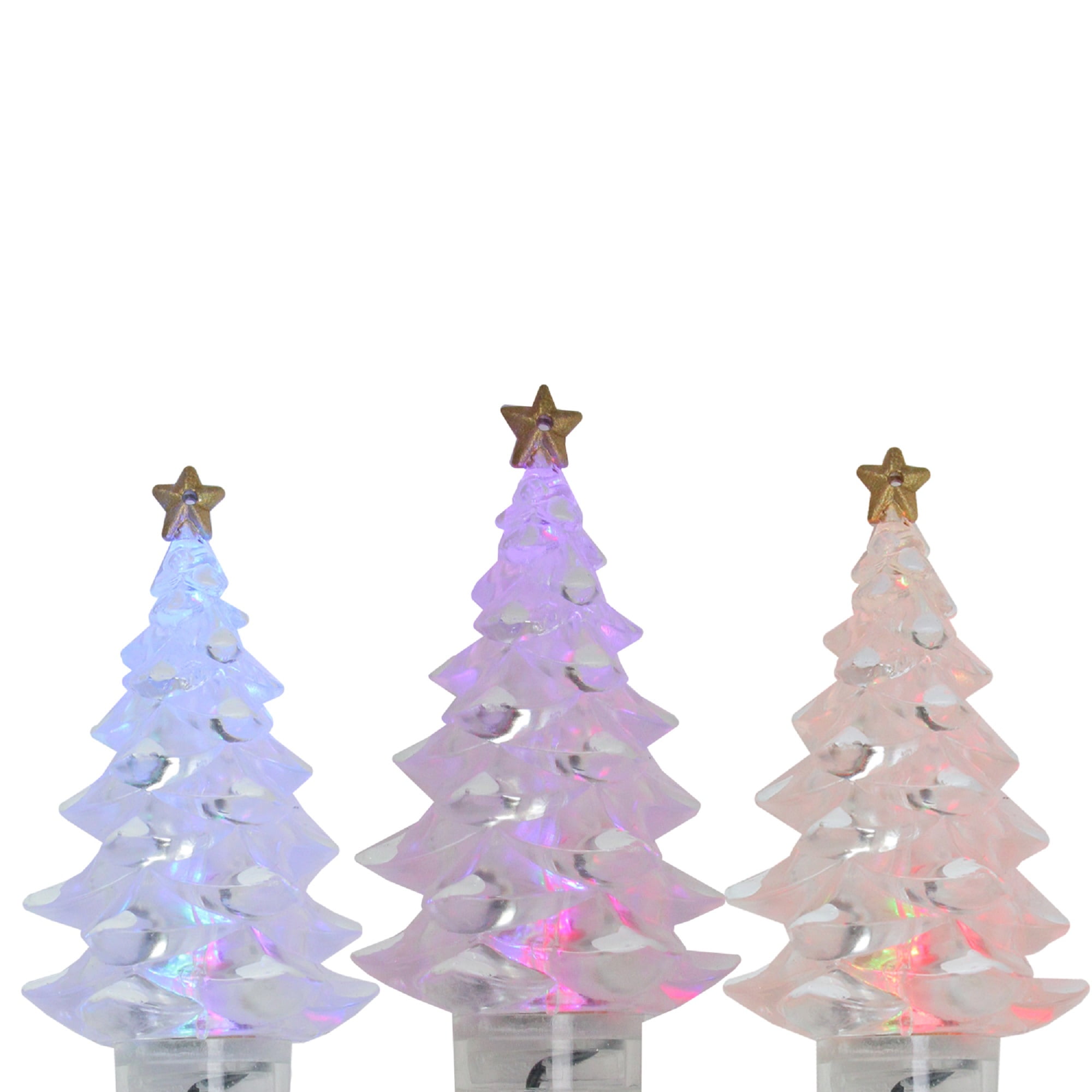 Set Of 4 Multi-Color LED Christmas Tree Holiday Lights - Green Wire ...