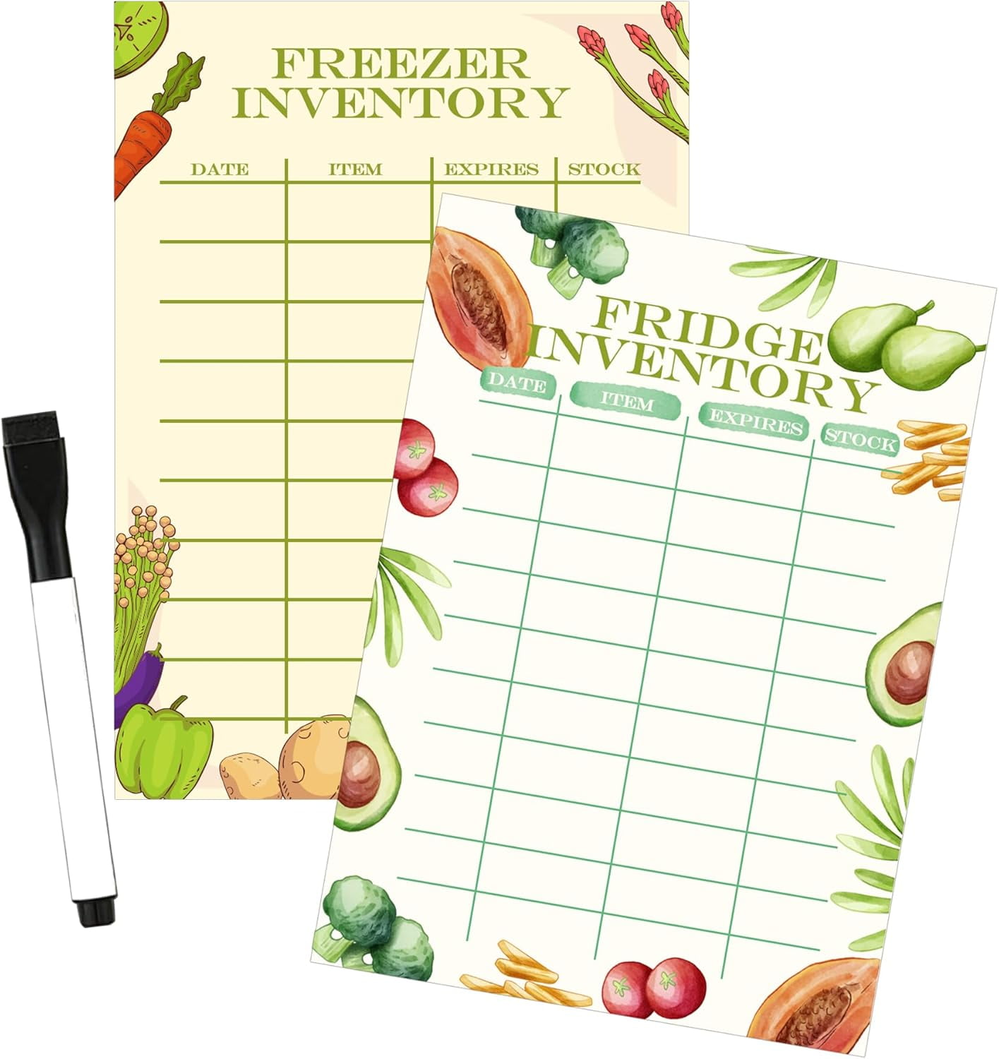 TRAHOO-Dry Erase Freezer Inventory Fridge Magnet,11x8 Inch Freezer ...