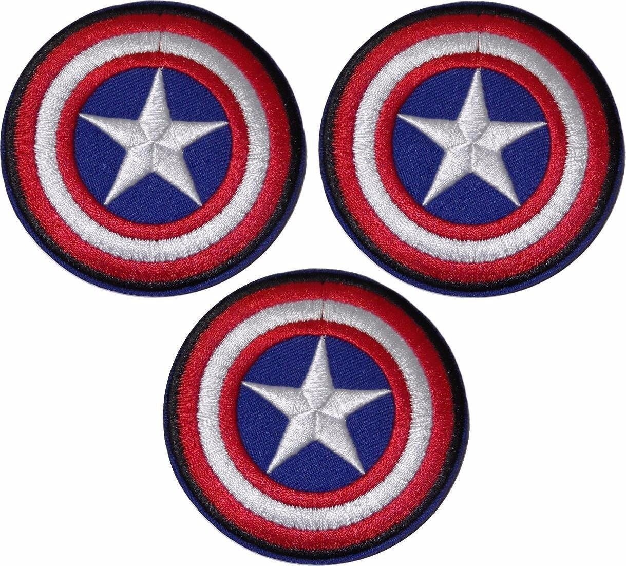 Captain America Shield Set Of 3 Embroidered 3" Diameter Patches ...