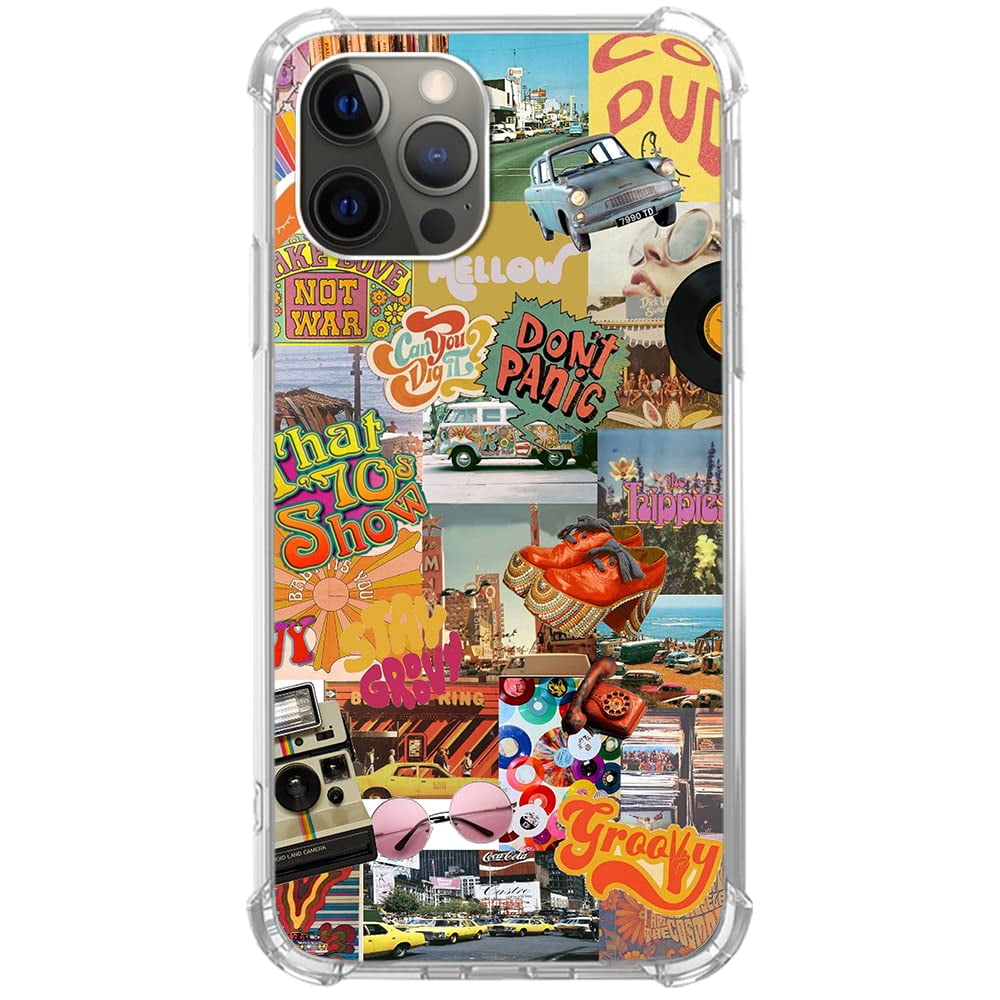70s Collage Case for iPhone 13 Pro Max,Aesthetic Art Design TPU Bumper Cover Case - Walmart.com
