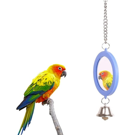 P5HAO Bird Mirror Bell Toys, Parakeet Shiny Toys, Hanging Birdcage ...