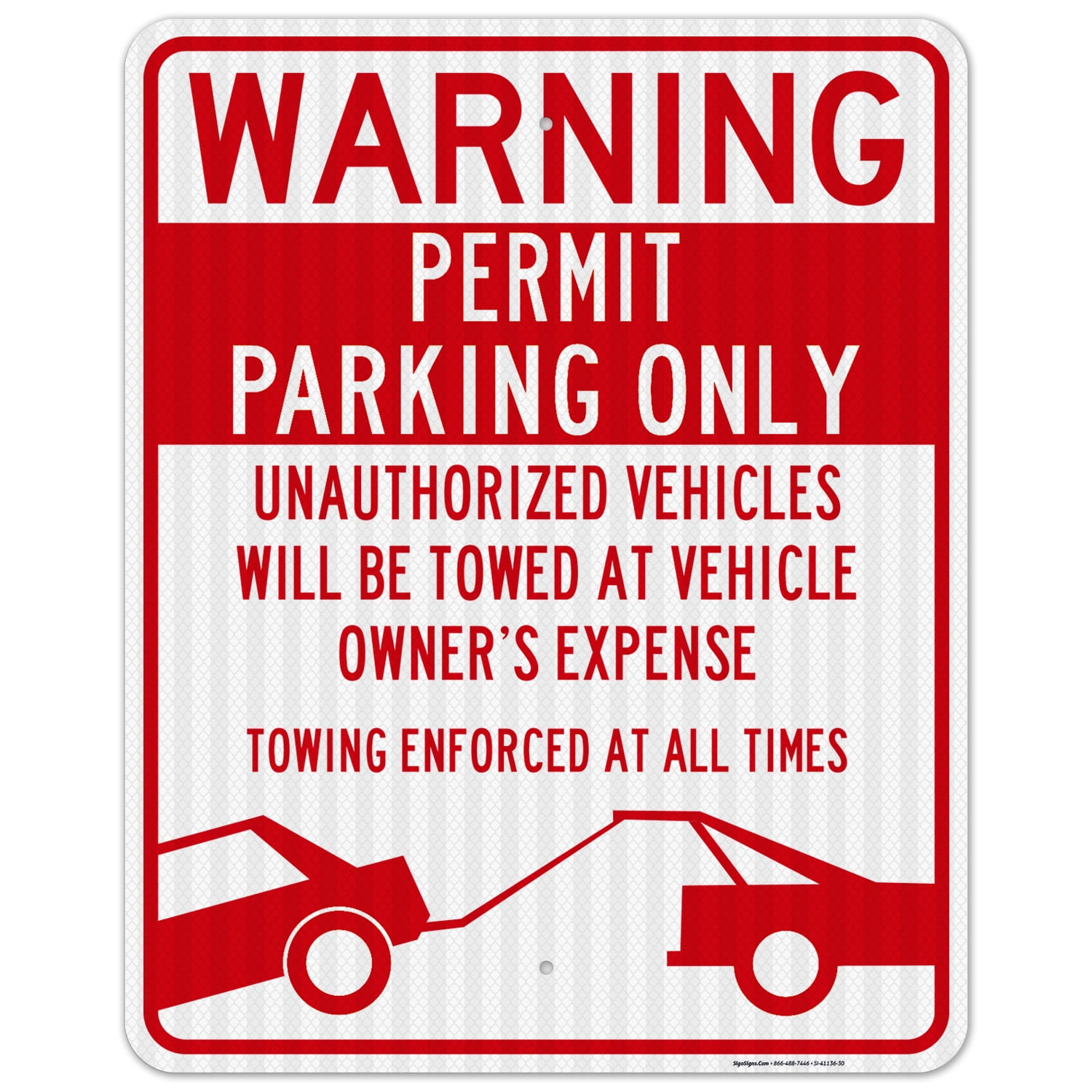 Permit Parking Only with Warning Sign, - Walmart.com