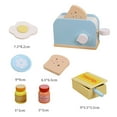 Wooden Kitchen Toys Kids Toaster Toy Set with Bread & Butter, Wooden ...
