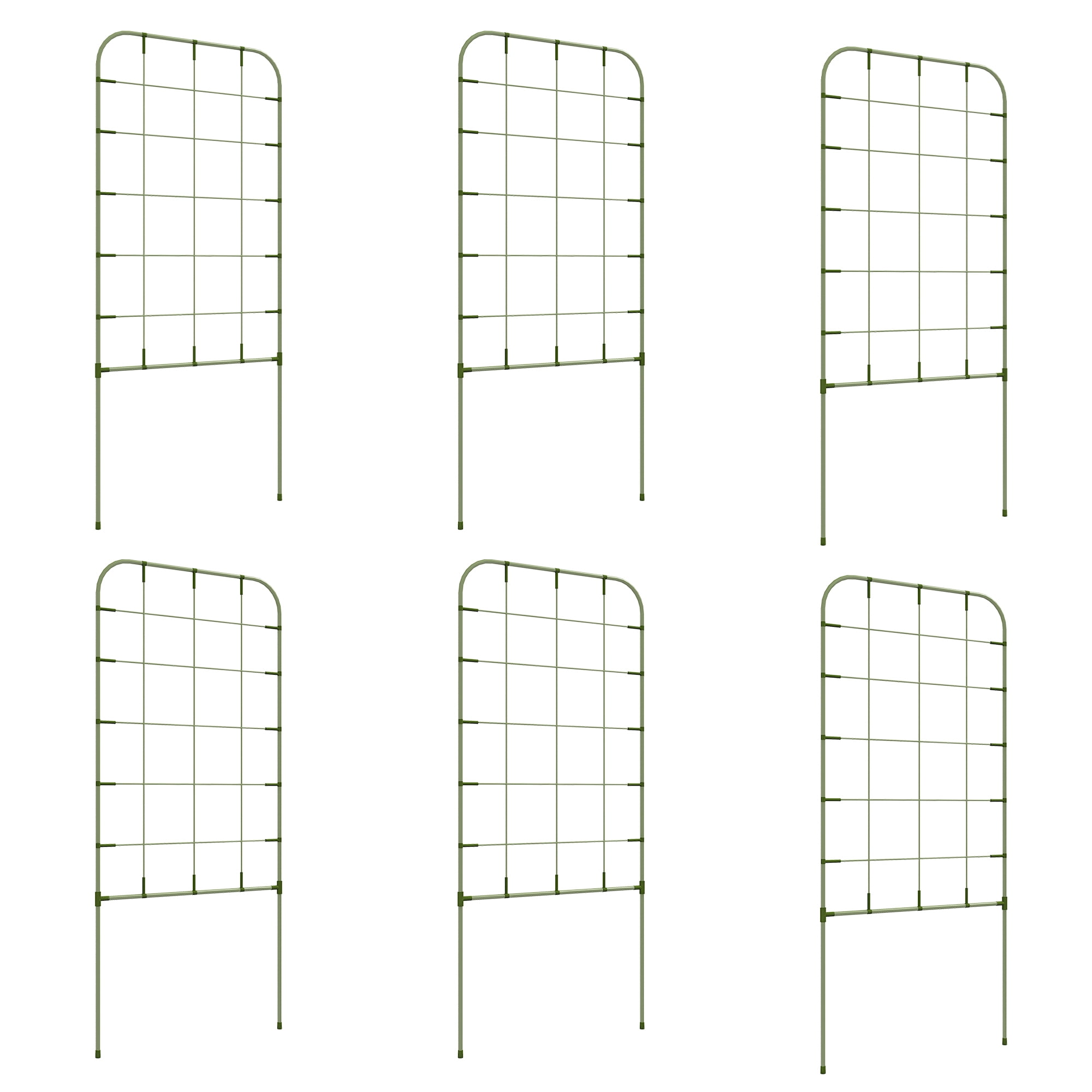 Outsunny 6-Piece Plant Support Set  Trellis For Climbing Plants 15.7 X 35.4 In