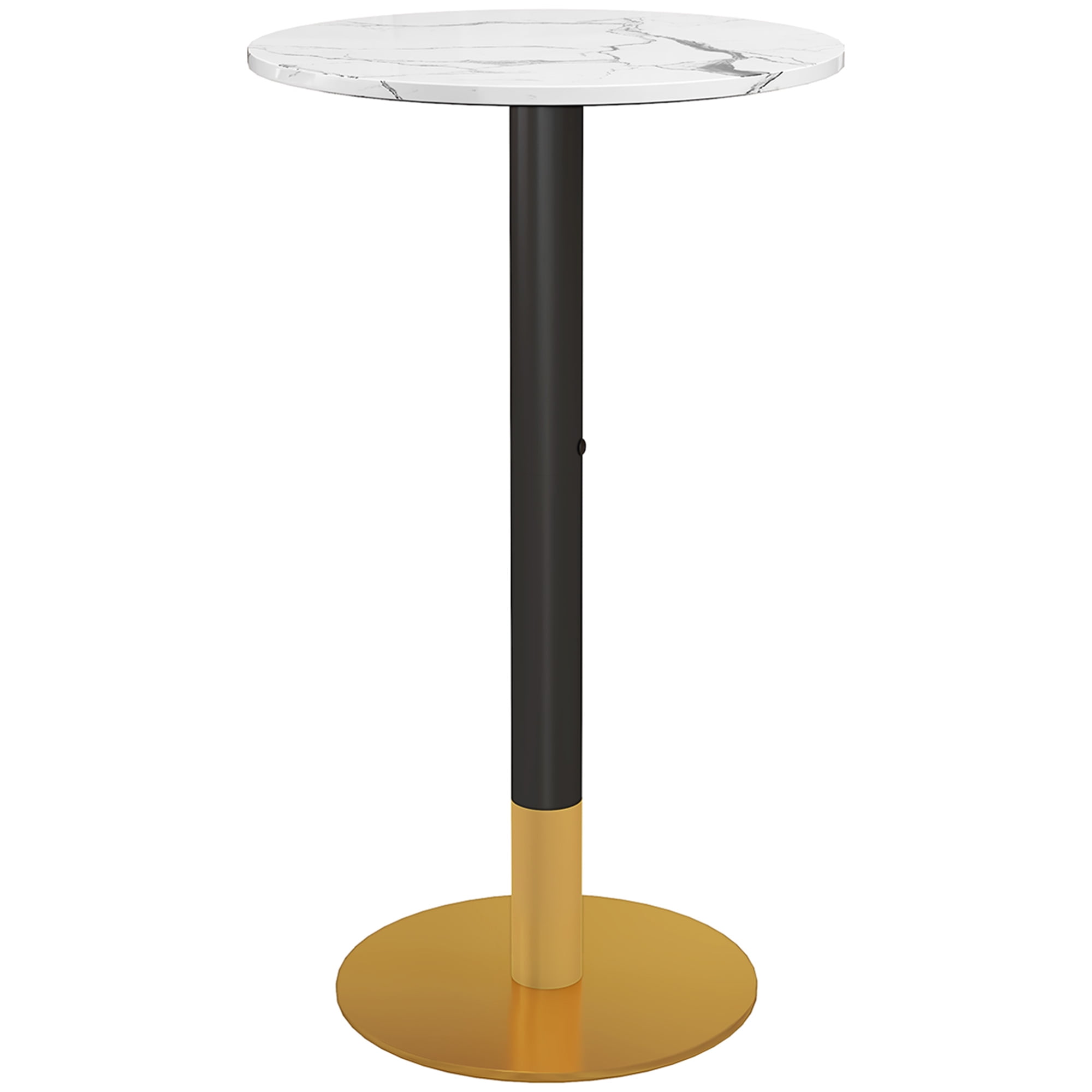 HOMCOM Table de Bar Ronde pour 2 Personnes, Table de Pub Haute avec ...