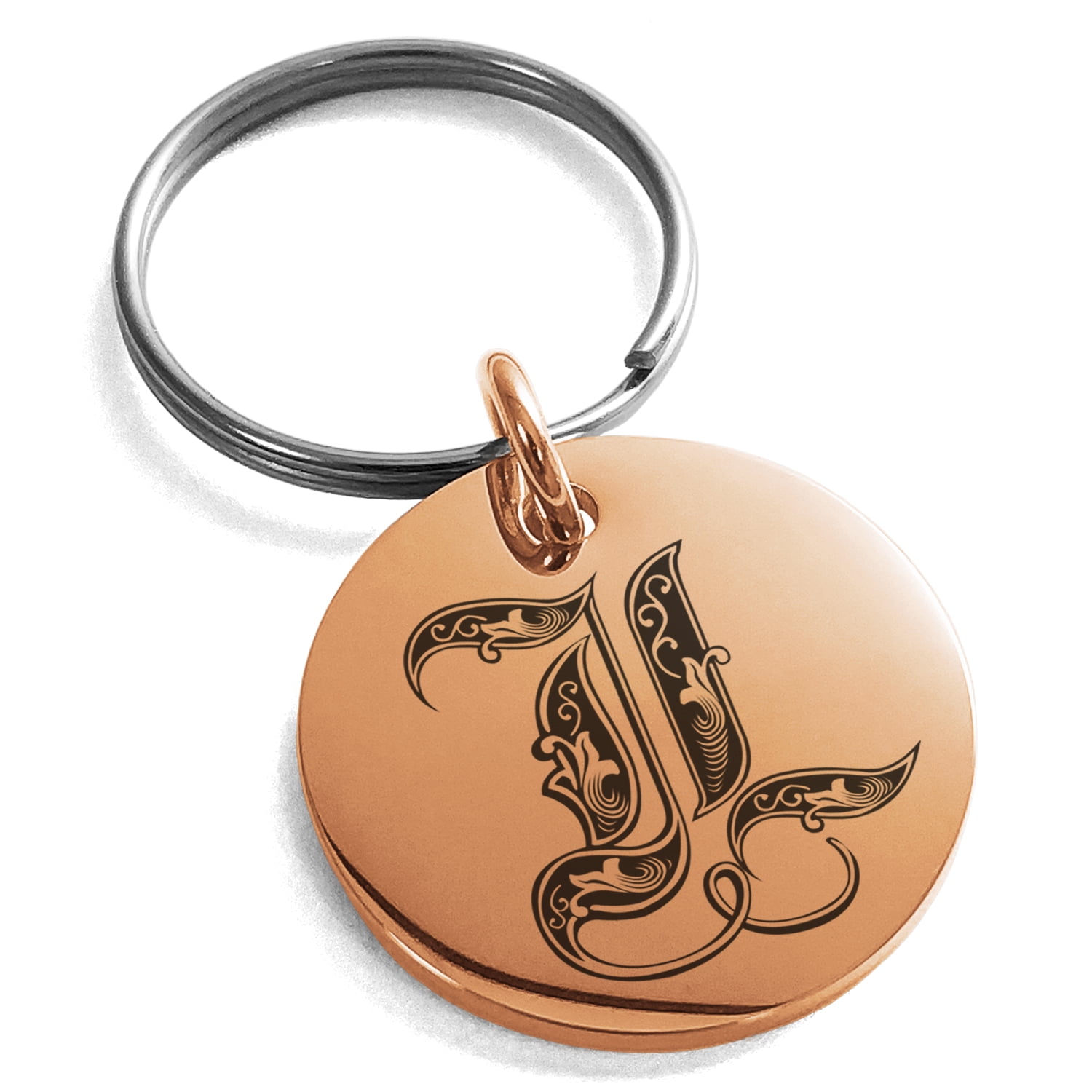 Stainless Steel Letter L Initial Royal Monogram Engraved Small ...