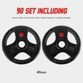 Signature Fitness 3-Grip Olympic Rubber Weight Plates, 2.5LB–45LB ...