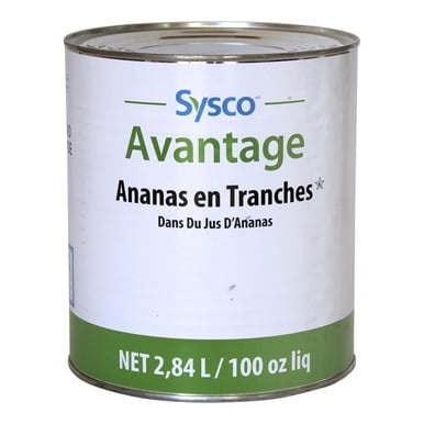 Sysco Reliance Pineapple Sliced Juice 2.84LT/100oz - Walmart.ca