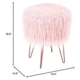TiaGOC Faux Fur Vanity Stool Chair - Soft Furry Compact Padded Seat ...
