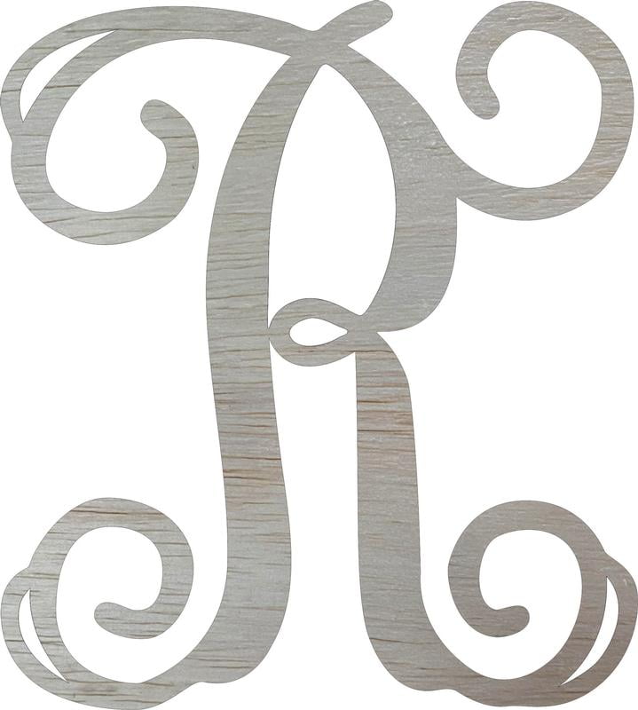 Wooden Monogram Letter 8'' Letter R, Unfinished DIY - Walmart.com